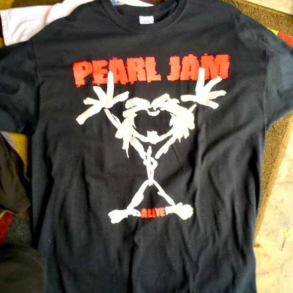 Gildan | Shirts | Pearl Jam Alivest Album Ten Shirt Featuring Stickman ...